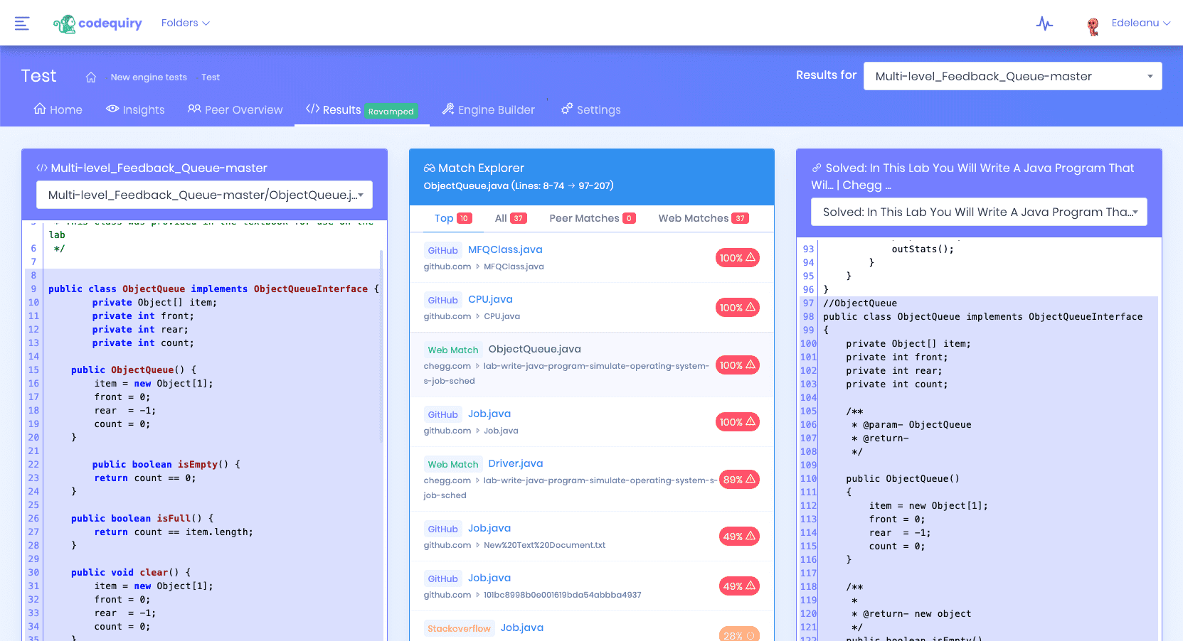 Code Plagiarism Checker & ChatGPT Code Detection | Codequiry