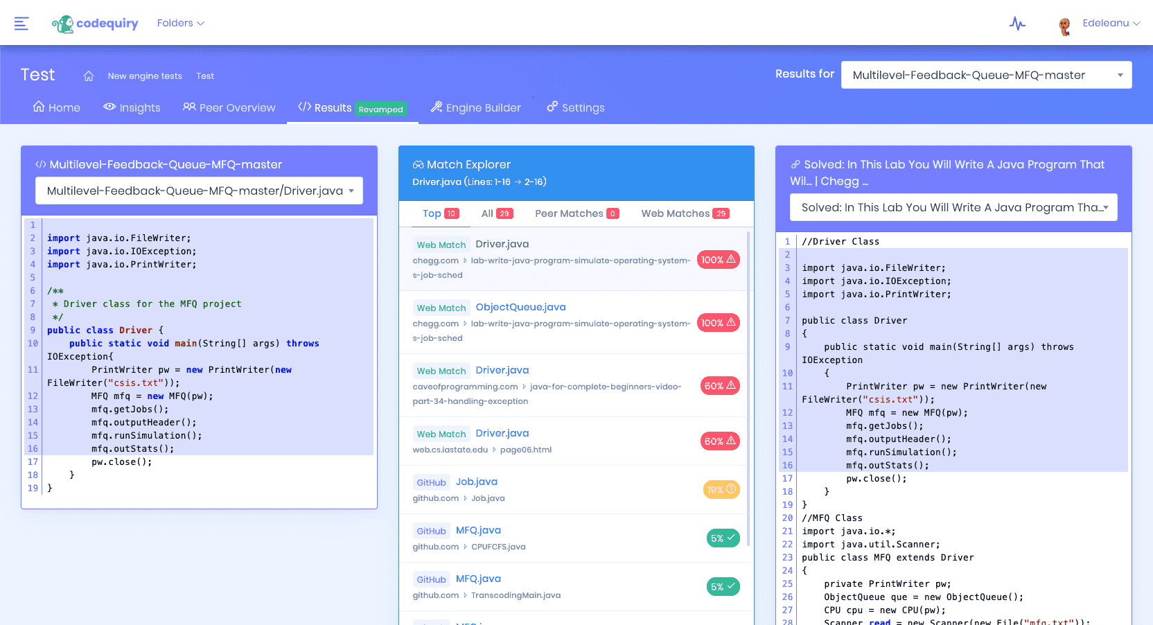 Code Plagiarism Checker & ChatGPT Code Detection | Codequiry